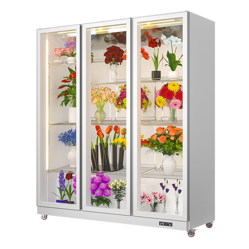 Display 3 glass doors | White flower Display Freezer | Commercial ...