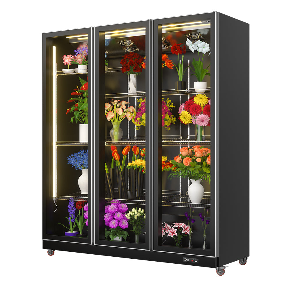Display 3 glass doors | Black flower Display Freezer | Commercial ...