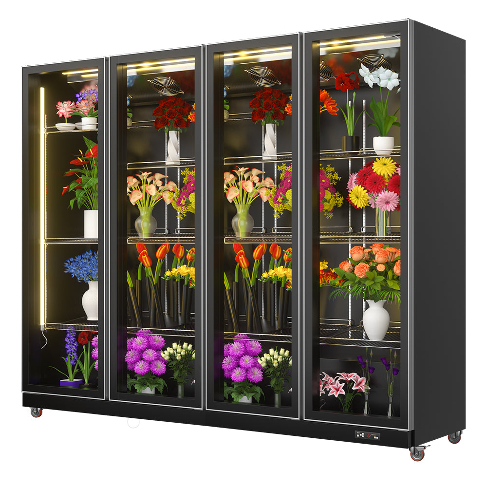 Display 4 glass doors | Black flower Display Freezer | Commercial ...