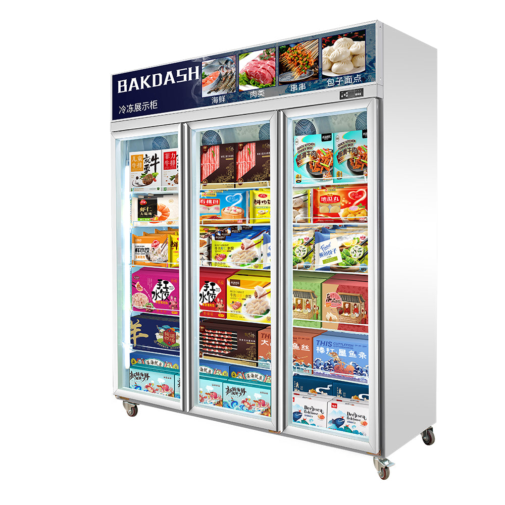 Display 3 glass doors | Upright showcase compressor freezer（below 0 ...