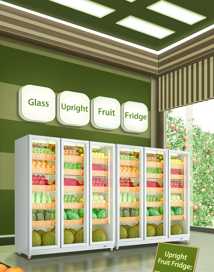 Display 3 glass doors | White Fruit Display Freezer | Commercial ...