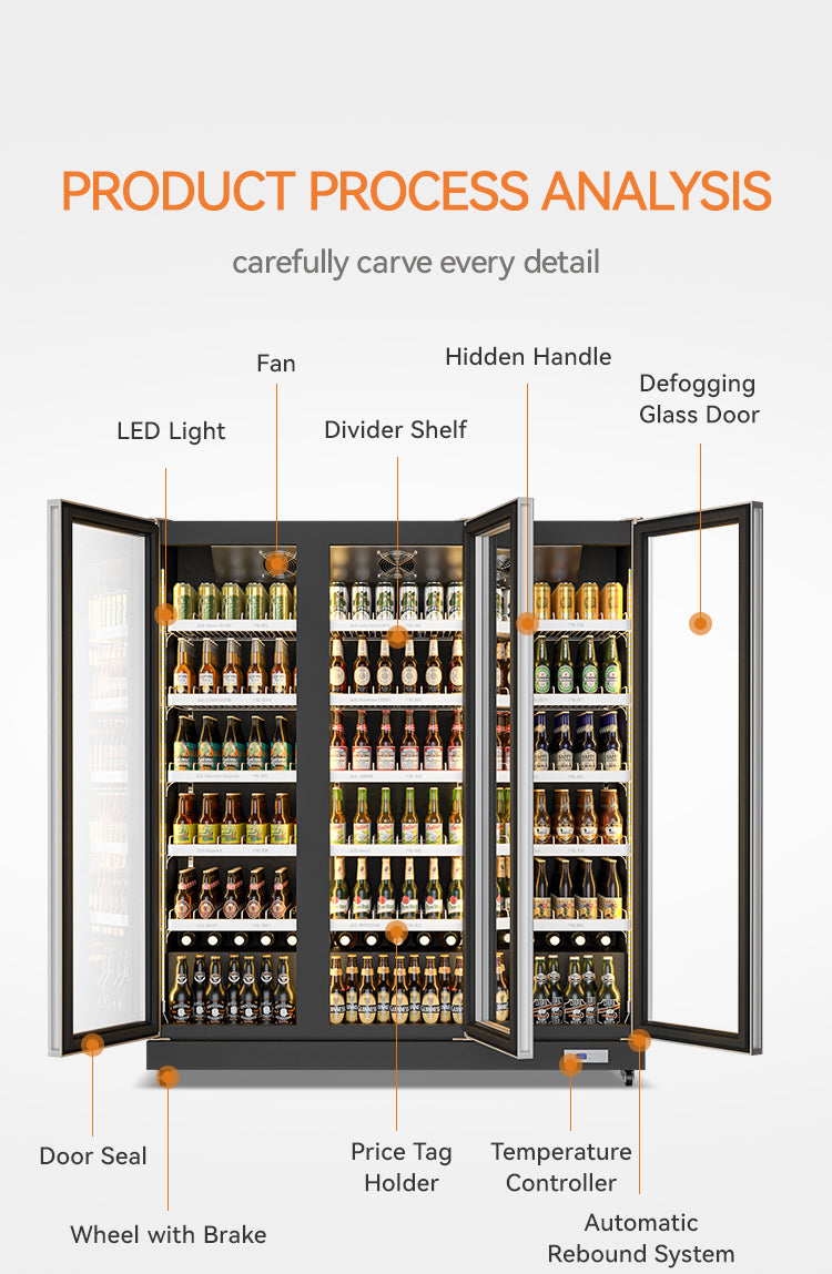 Display single glass door | Full-screen printed glass door chiller（0~10 ...